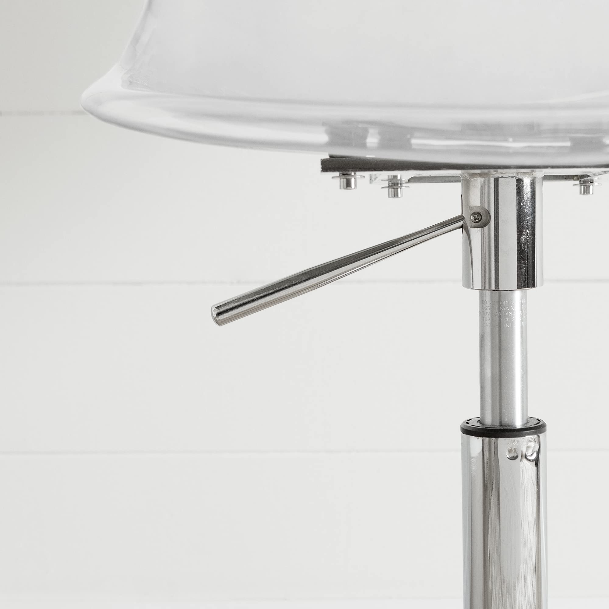 South Shore Annexe Acrylic Office Chair with Wheels, Translucent