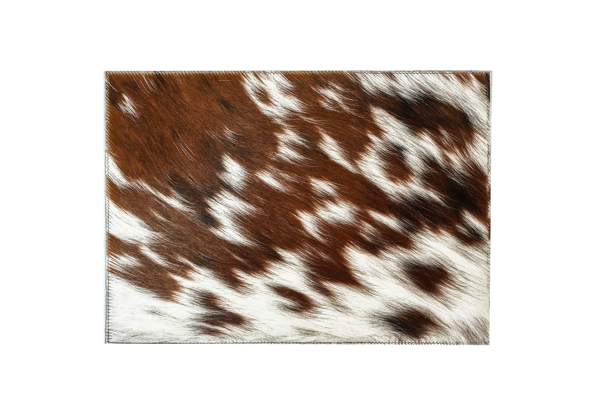 RODEO Cowhide Leather placemats 4 pcs Set Square 15.5in(L) X11in(W) (Tricolor)