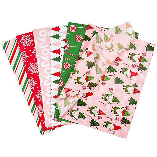 MAYPLUSS Christmas Wrapping Tissue Paper - 90 Sheets - Pink Green Design - 13.7 inch X 19.7 inch Per Sheet