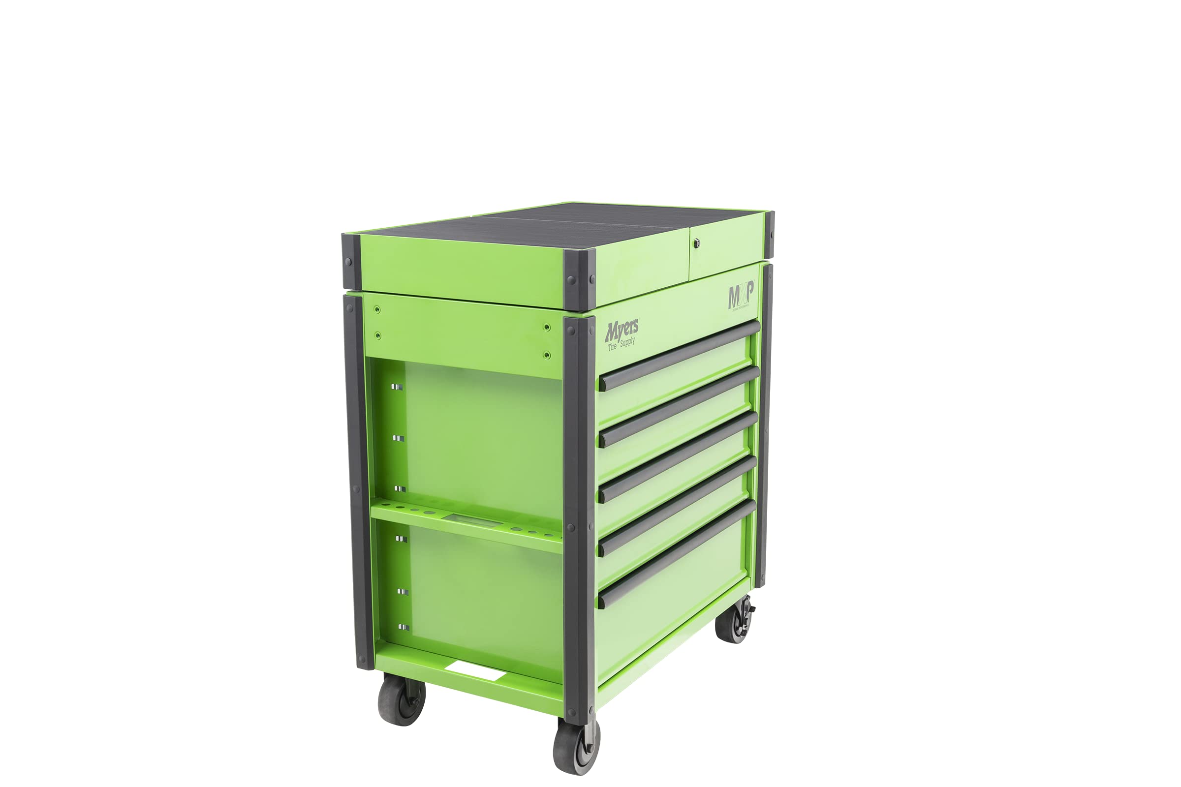 Myers Tire Supply MXP Tool Chest, Heavy Duty Rolling Tool Box, 5 Drawer Cart with Top Storage Compartment, Locking System, & Power Strip, Tool Organizer for Mechanics & DIY (Slide Top)