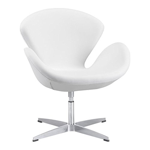 MAKLAINE Modern Faux Leather 29.9''H x 28''W x 21.8''D White Occasional Chair