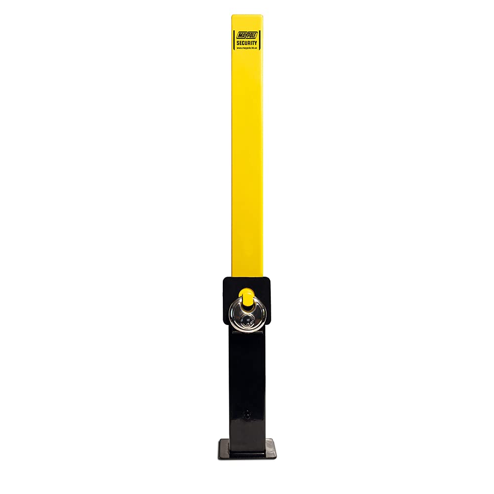 Maypole Heavy Duty Removable Security Post Driveways, Carports, Garages Concrete Set Type, Yellow/Black