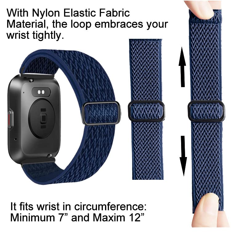 smaate Elastic Watch Band Compatible with ENOMIR ID208BT 1.7 inches smartwatch, Stretchy Nylon Sport Loop Replacement for Women Men