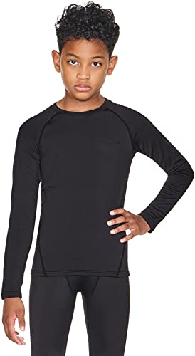 TSLA Kid's & Boy's and Girl's Thermal Long Sleeve Tops, Crew Neck Fleece Lined Compression Base Layer Shirts, Thermal Mock Neck Purple, 16