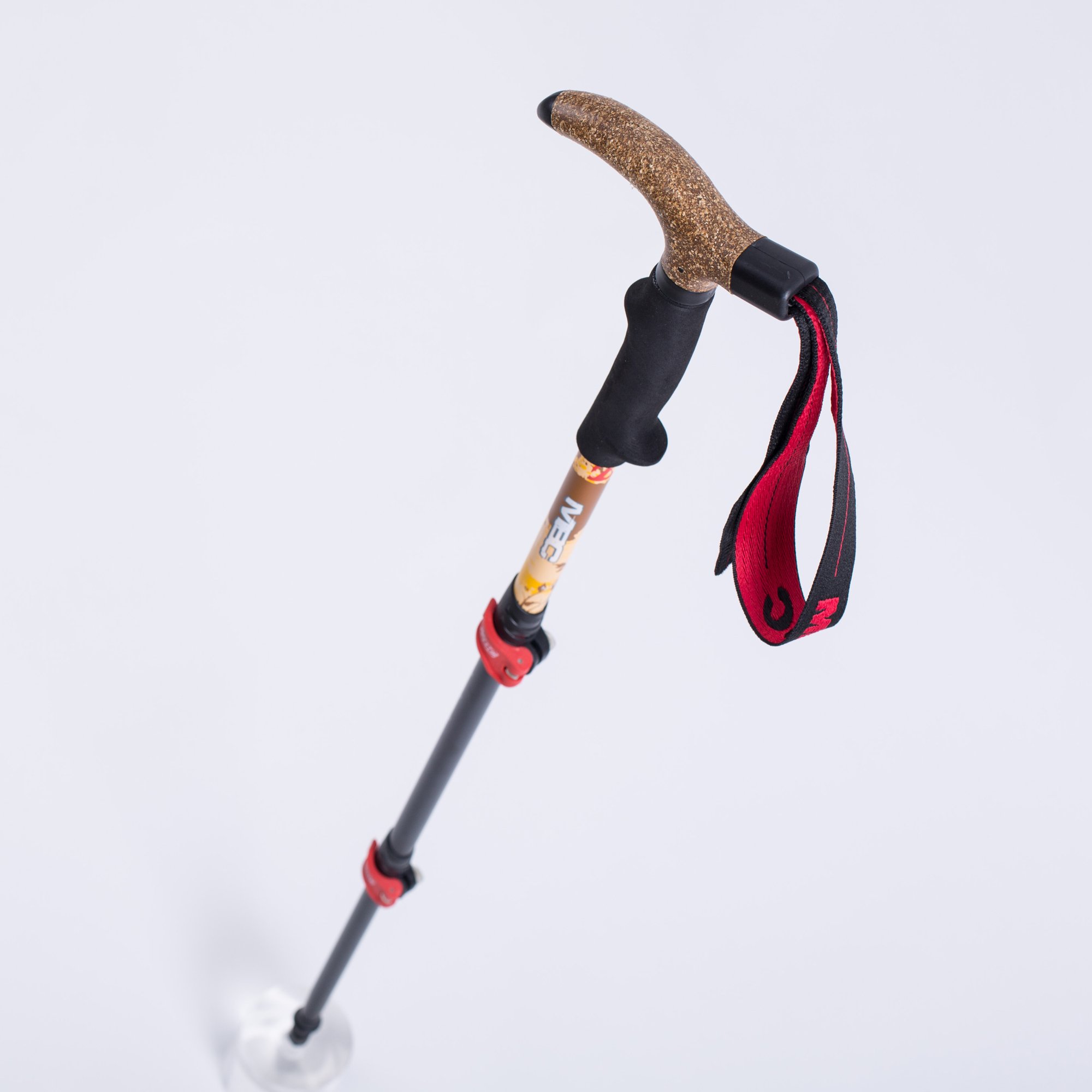 MBC T Shape Carbon Fiber Trekking Pole with High Cork Grip, Ultralight Walking Stick for Hiking, Camping