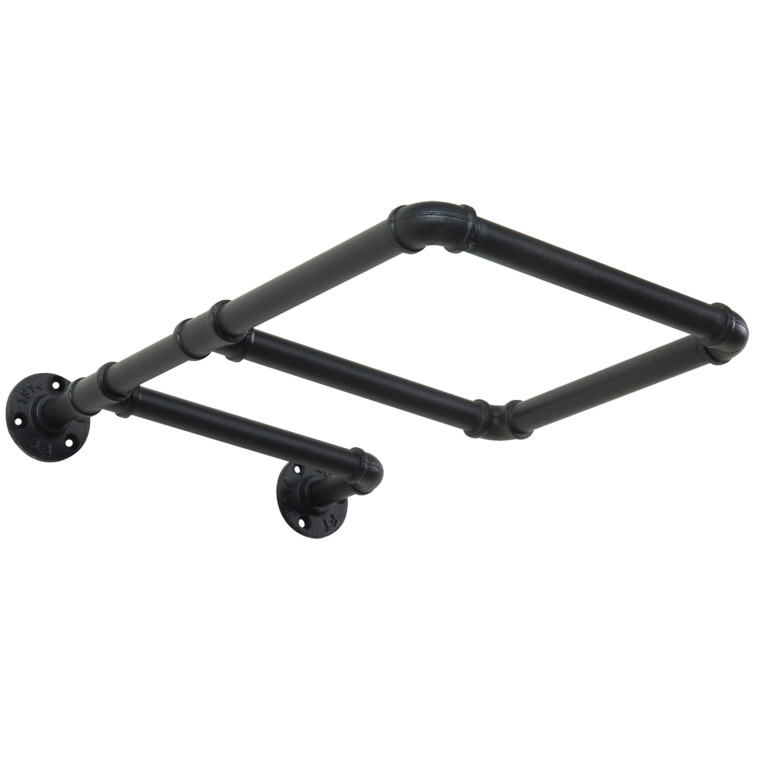 MyGift Wall Mounted Black Metal Pipe Exercise Ball Holder, Yoga Ball and Stability Ball Rack Home Gym and Studios