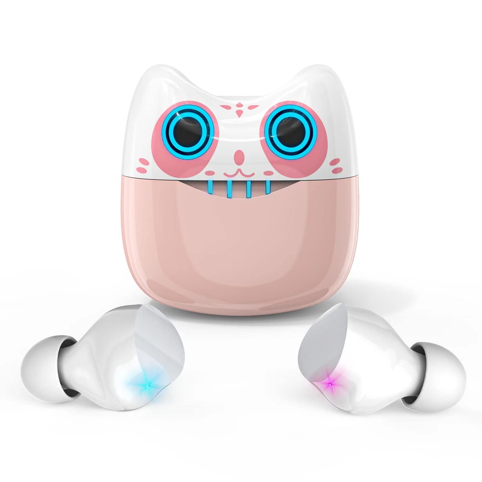 Wireless Earbuds for Kids, Bluetooth 5.0 Mini Small Ear Buds with Cute Cartoon Charging Case TWS Kids Earbuds for School Girls Women Tiny Waterproof Earphones for iPhone Android