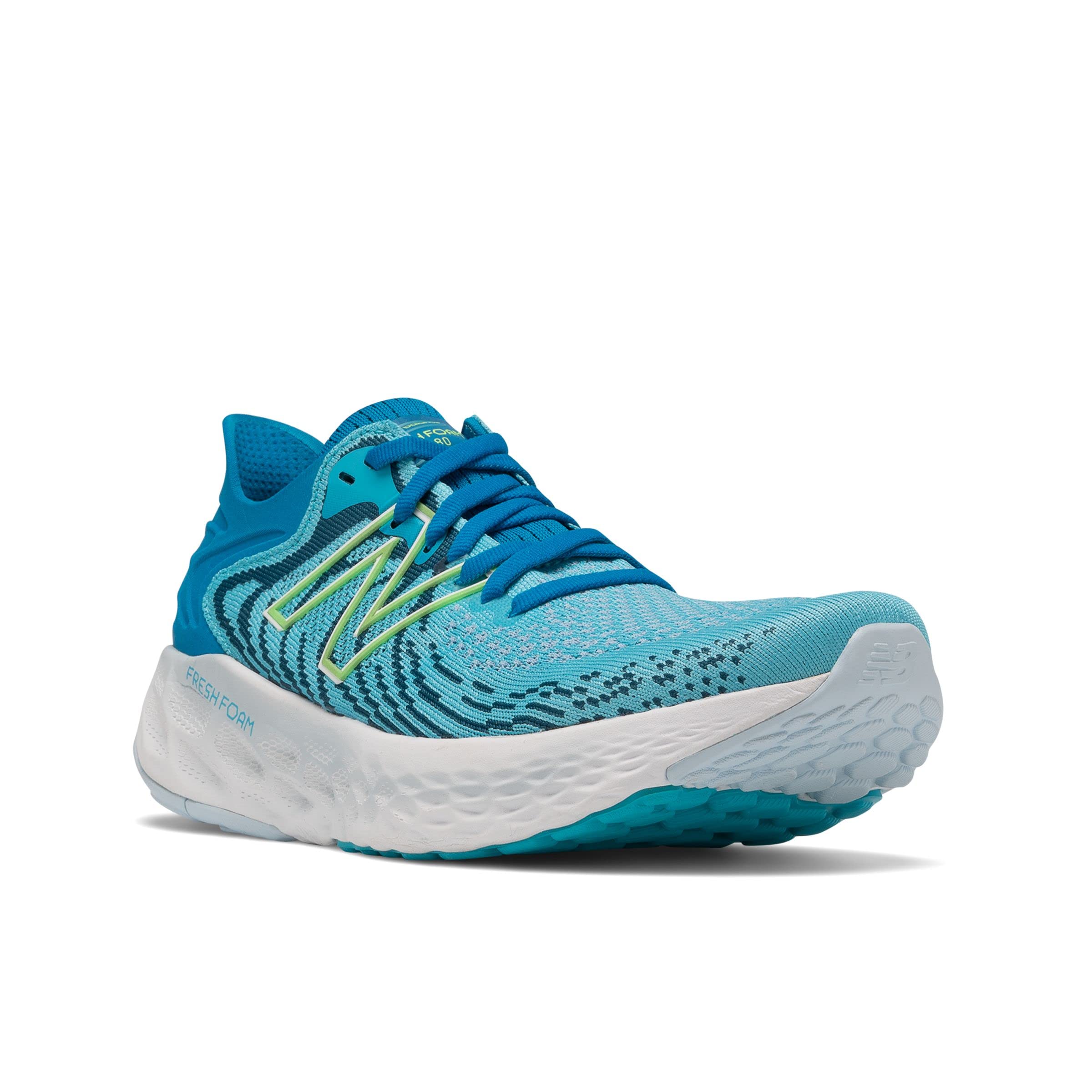 New Balance Women's Fresh Foam 1080 V11 Running Shoe, Light Blue and White, 8