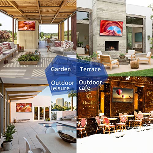 SYLVOX 65 inch Outdoor TV, Waterproof 4K Ultra HD HDR Smart TV with Bluetooth WiFi Function for Partial Sunshine Areas