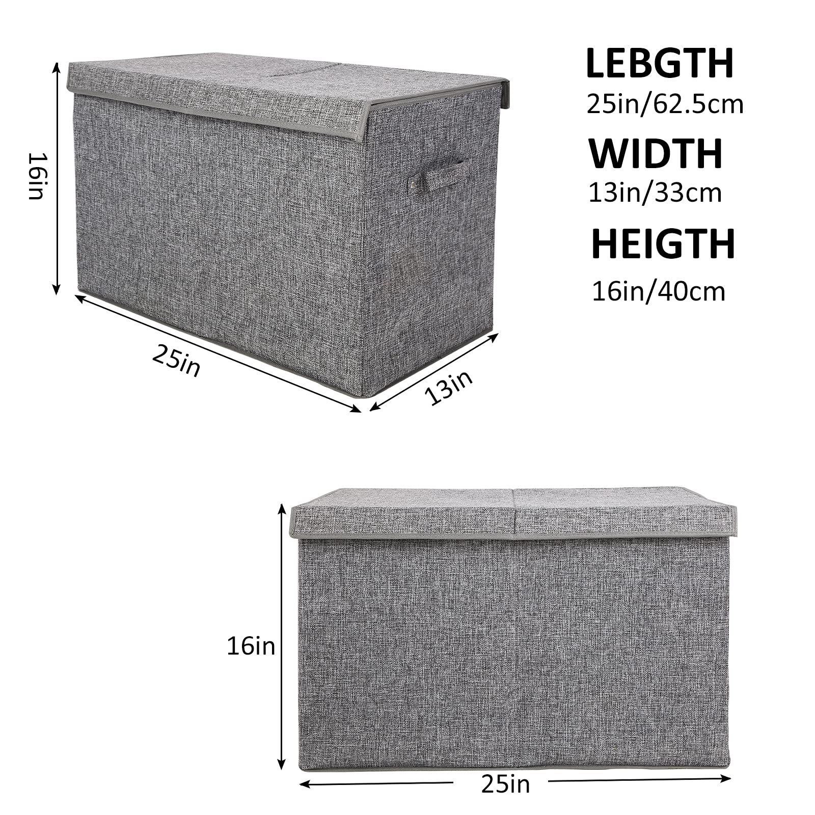 popoly Toy Box Chest 26"x17" x17", Large Toy Box 25"x13" x16"