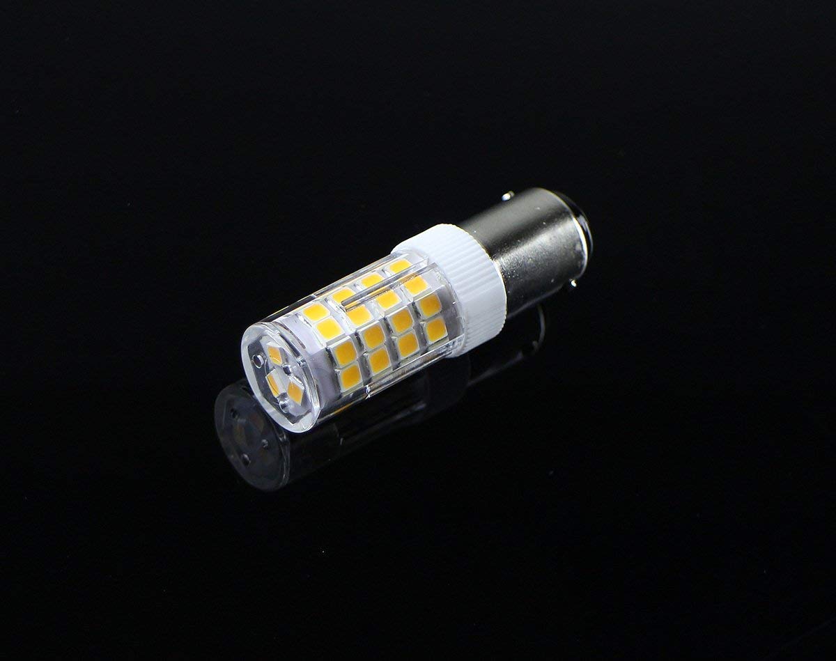 MaoTopCom 4W BA15D LED Corn Light Bulbs- BA15D LED Double Contact Bayonet Base Sewing Machine Bulb 120V Warm White 3000K LED Corn Bulb 40W Halogen Replacement Bulb(4 Pack)