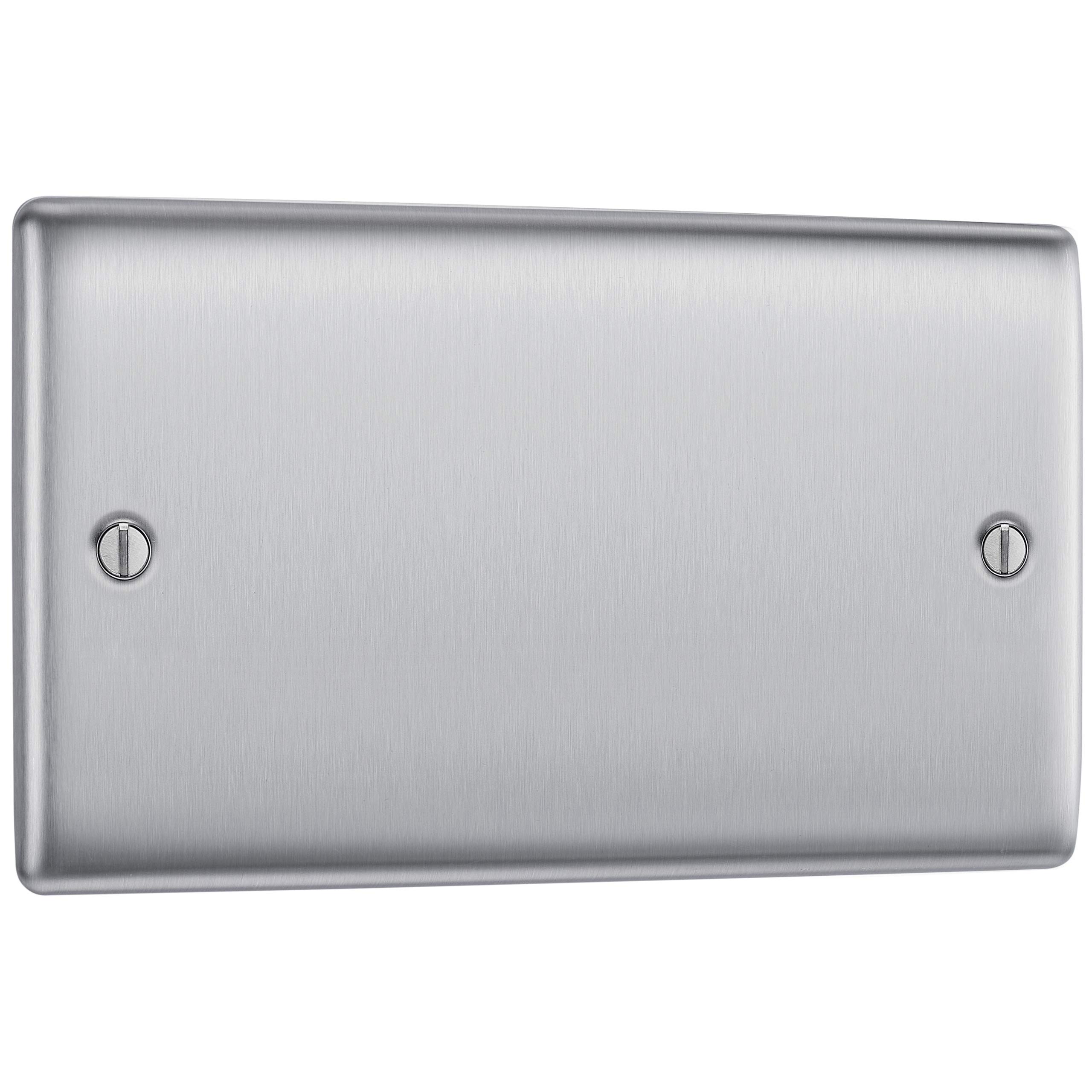 Masterplug BG Electrical NBS95-01 Single Blank Plate, Brushed Steel