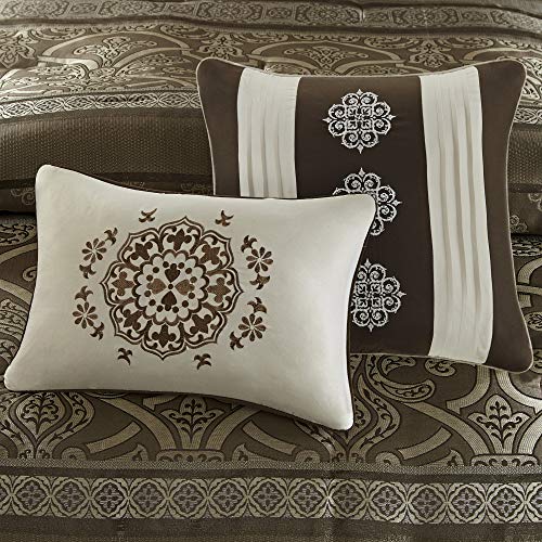 Madison Park Essentials Zara 16 Piece Jacquard Complete Bedding Set with 2 Sheet Sets