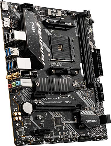 MSI MAG A520M Vector WiFi Gaming Motherboard (AMD AM4, DDR4, PCIe 3.0, SATA 6Gb/s, 1* M.2, USB 3.2 Gen 1, HDMI/DP, WiFi 5, Micro-ATX)