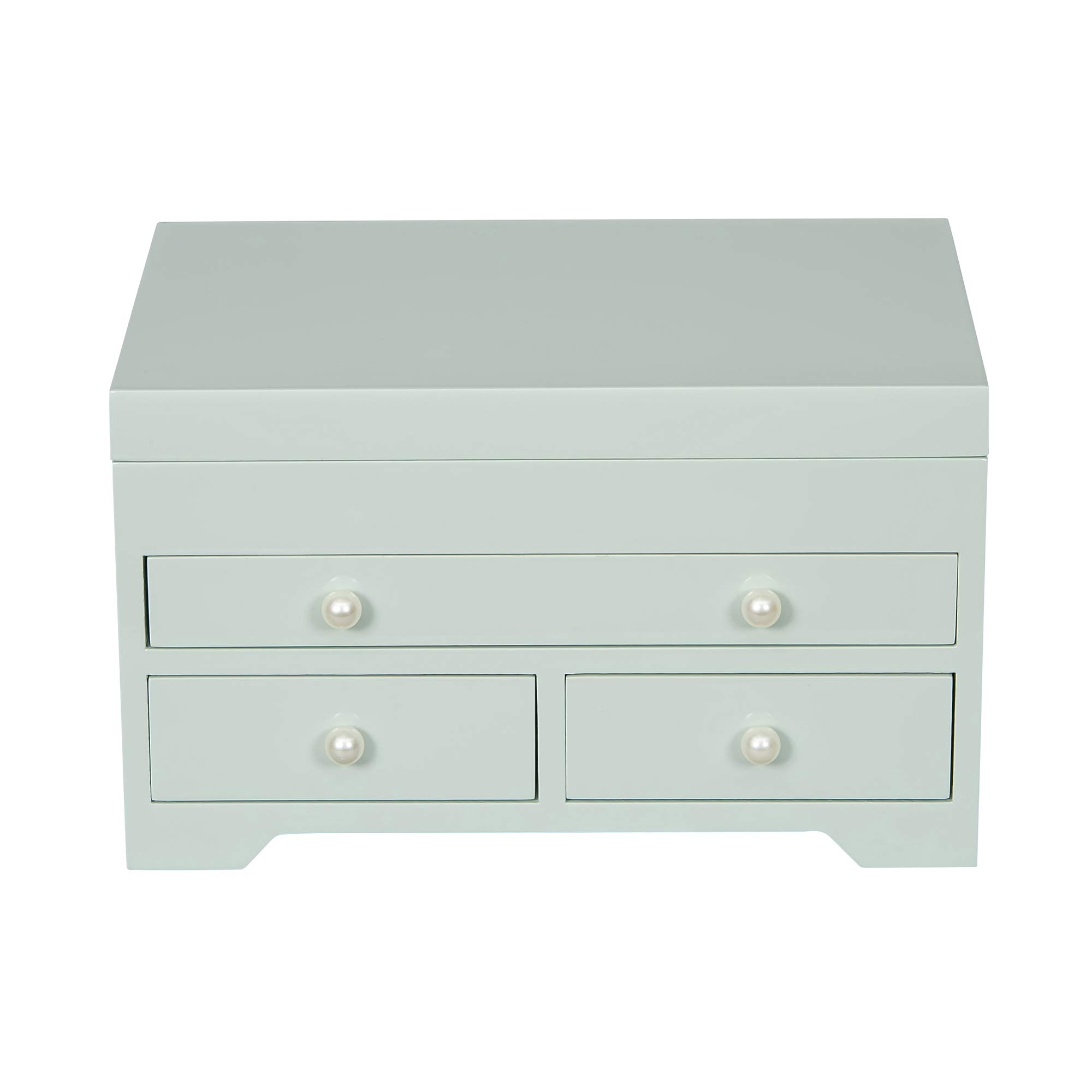 Mele & Co. Bianca Wooden Jewelry Box in Seafoam Finish