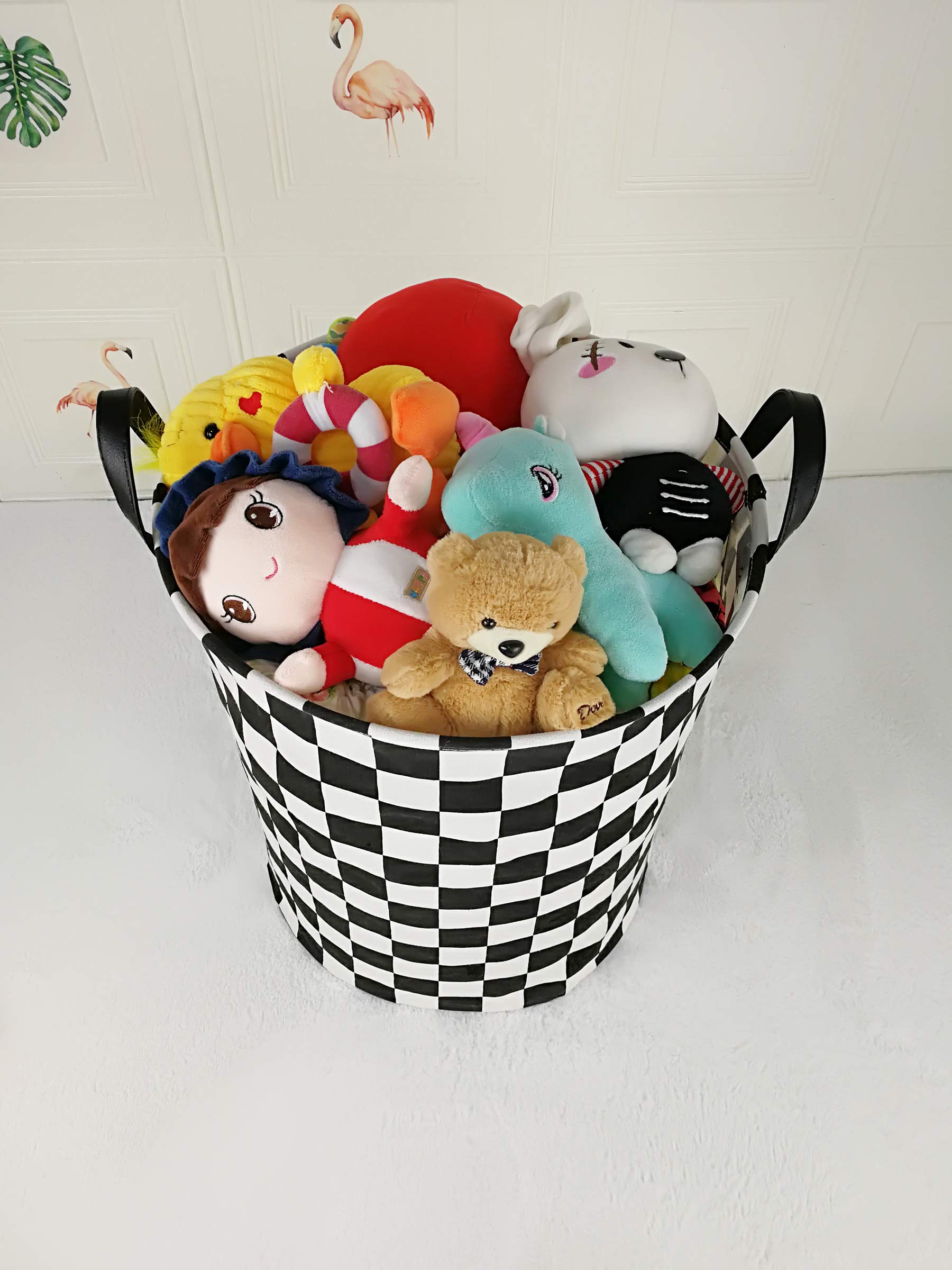 MAIZMZ Toys Storage Bins Kids Hamper Laundry Basket Large Canvas Collapsible Gift Organizer Box for Home Dorm Office Closet Shelf(race car)