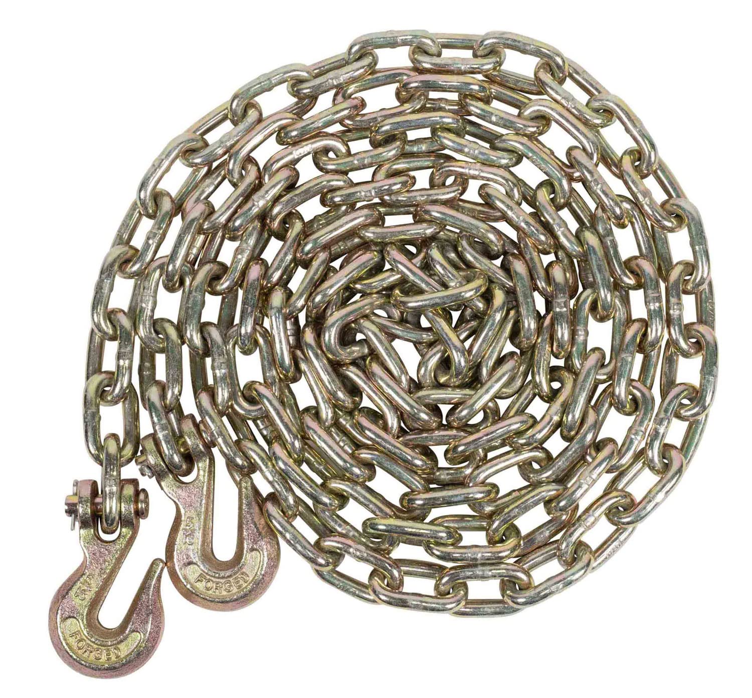 Mytee Products 5/16" Grade 70 Chain and Binder Kit | Includes (4) 5/16" - 3/8" Ratchet Load Binder & (4) 5/16" x 12' G70 Transport Chain w/Grab Hooks | 4700 lbs WLL for Flatbed Truck Trailer Tie Down