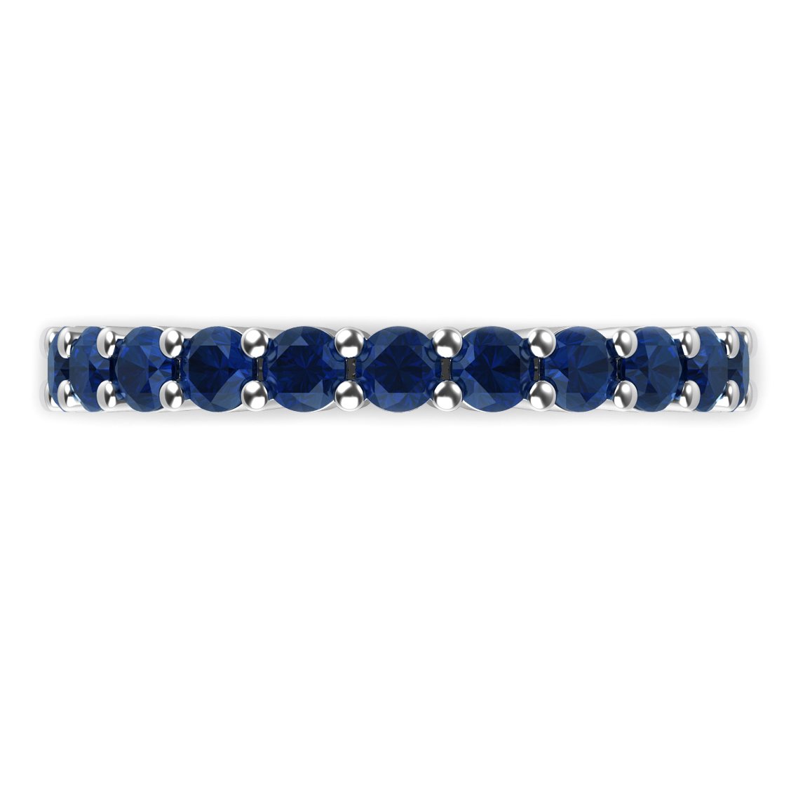 Metal Factory Sz (4) 3.50MM Sterling Silver 925 Blue CZ Eternity Engagement Wedding Band Ring