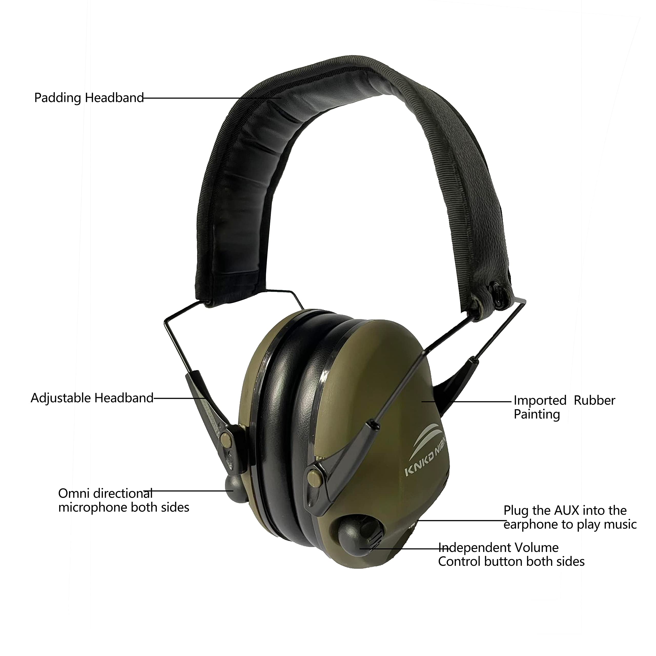 Shooting Ear Protection Muffs,Earmuffs Hearing Protection for Gun Range,Foldable Slim Electronic Noise Cancelling Headphones for Hunting Shooting,Hearing Protector Equipment for Shooting Training
