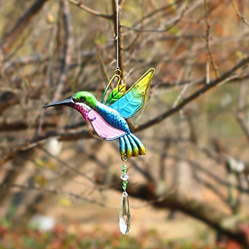 WEISIPU Crystal Suncatchers for Windows - Hummingbird Crystal Ball Prisms Hanging Crystals Ornament for Home Garden Office Wedding Christmas Decoration-Hummingbird