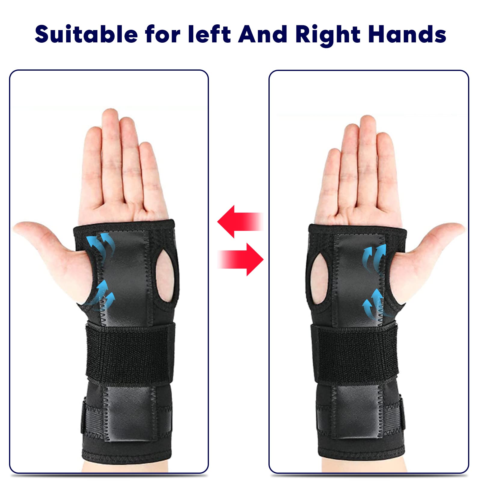 Wrist Electric Heating Pad for Carpal Tunnel Relief, Adjustable Wrist Support Brace with Splints, Wrist Brace for Right & Left Hand, Heated Wrap for Injuries, Arthritis, Wrist Pain, Sprain-Small