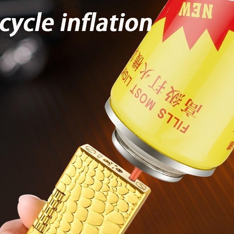 New Butane Lighter, Flip Cap Design, Side Slide Ignition, Reusable, Easy to Carry, Suitable for Boyfriend, Girlfriend, Father's and Daily Necessities. (Color : C3)