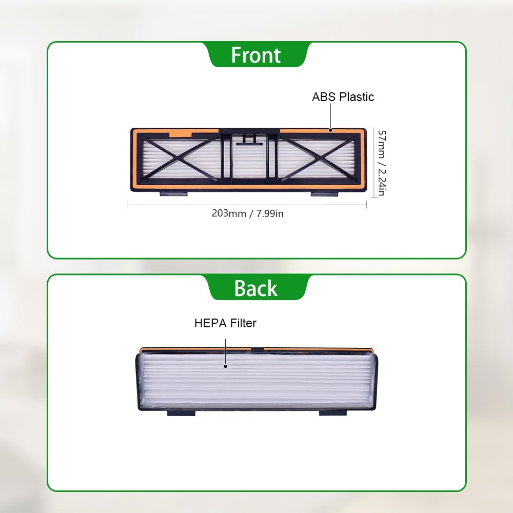 Neutop Orange Replacement H13 HEPA Filters Compatible with Neato D10, D9, D8, D7, D6, D5, D4, D3, Robotic Vacuum Cleaners, 5-Pack.