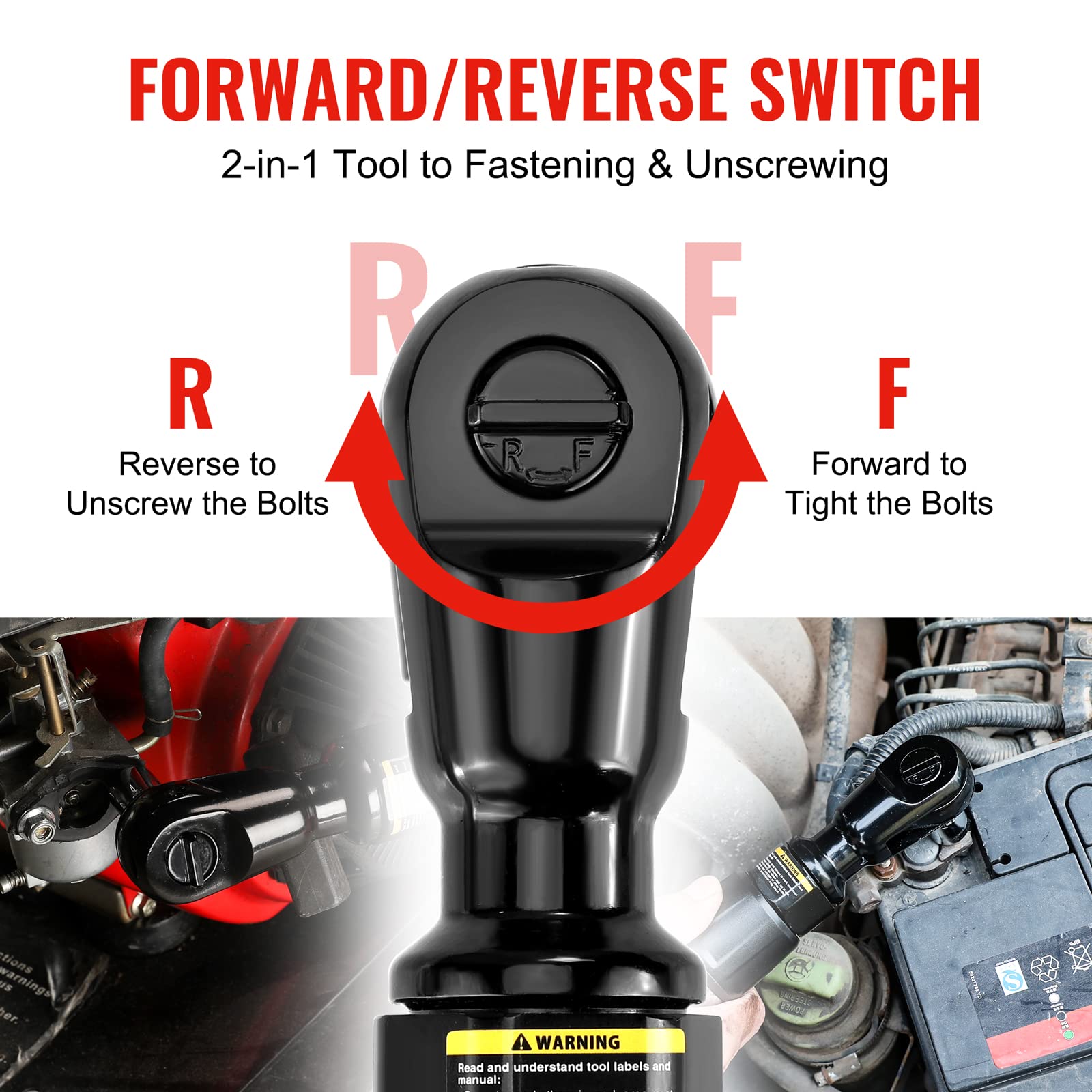 WORKPRO 1/2" Drive Air Impact Wrench 3/8" Air Ratchet Wrench