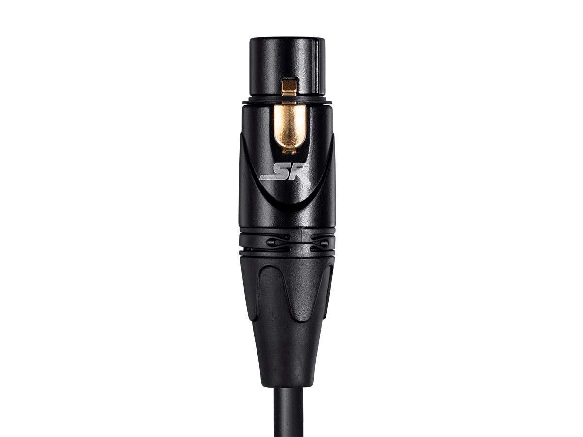 Monoprice Starquad XLR Male to XLR Female Microphone Cable - 3 Feet - Black, 24AWG, Optimized for Analog Audio - Gold Contacts - Stage Right Series