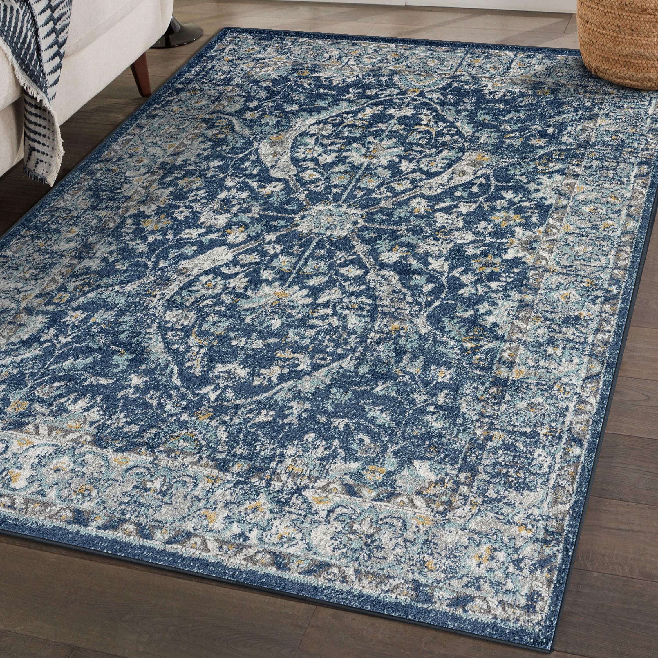 LUXE WEAVERS Euston Collection 8060 Silver 8x10 Modern Oriental Area Rug