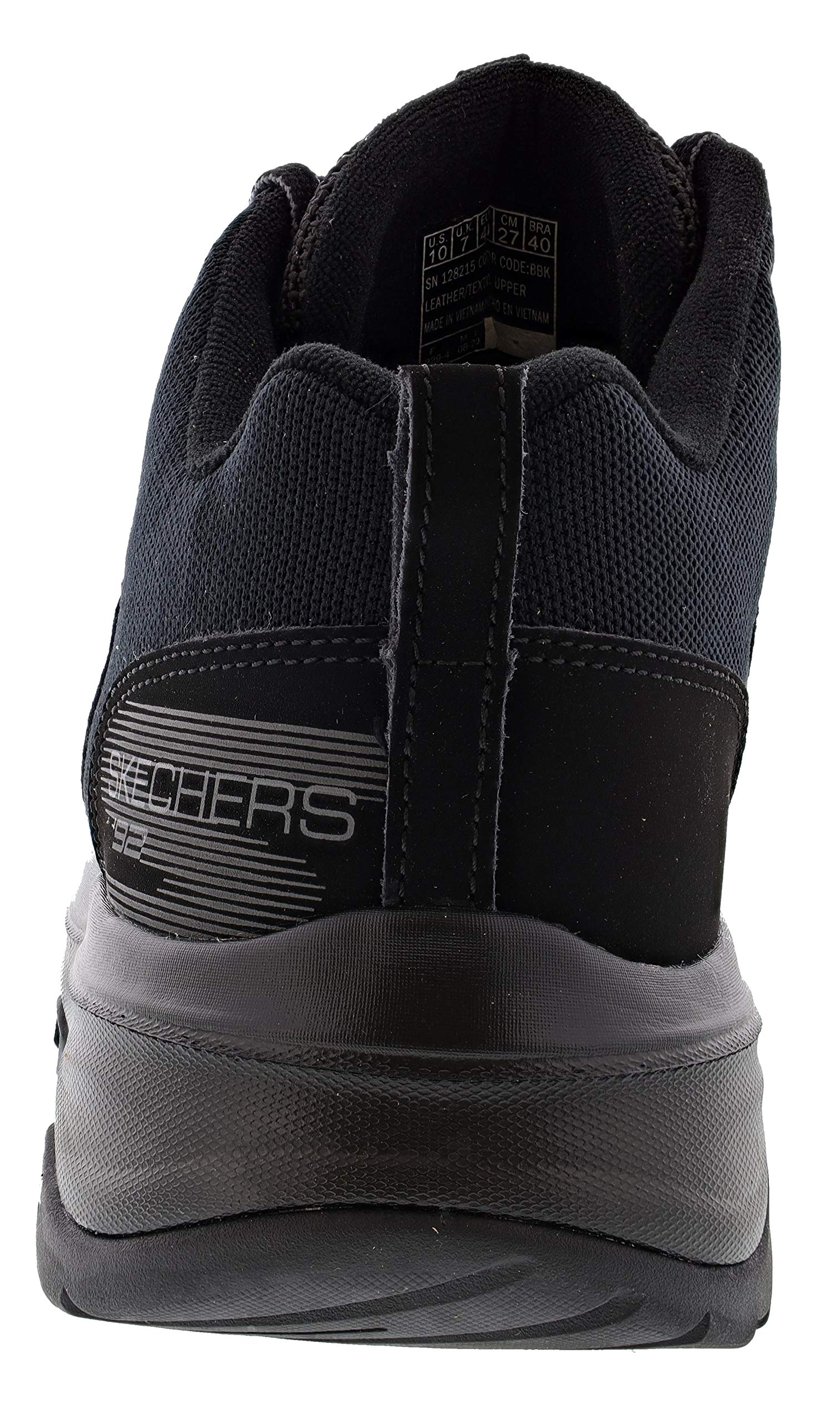 Skechers Womens Max Cushioning Trail Hiking and Trail Running Sneaker, Black/Black, 9