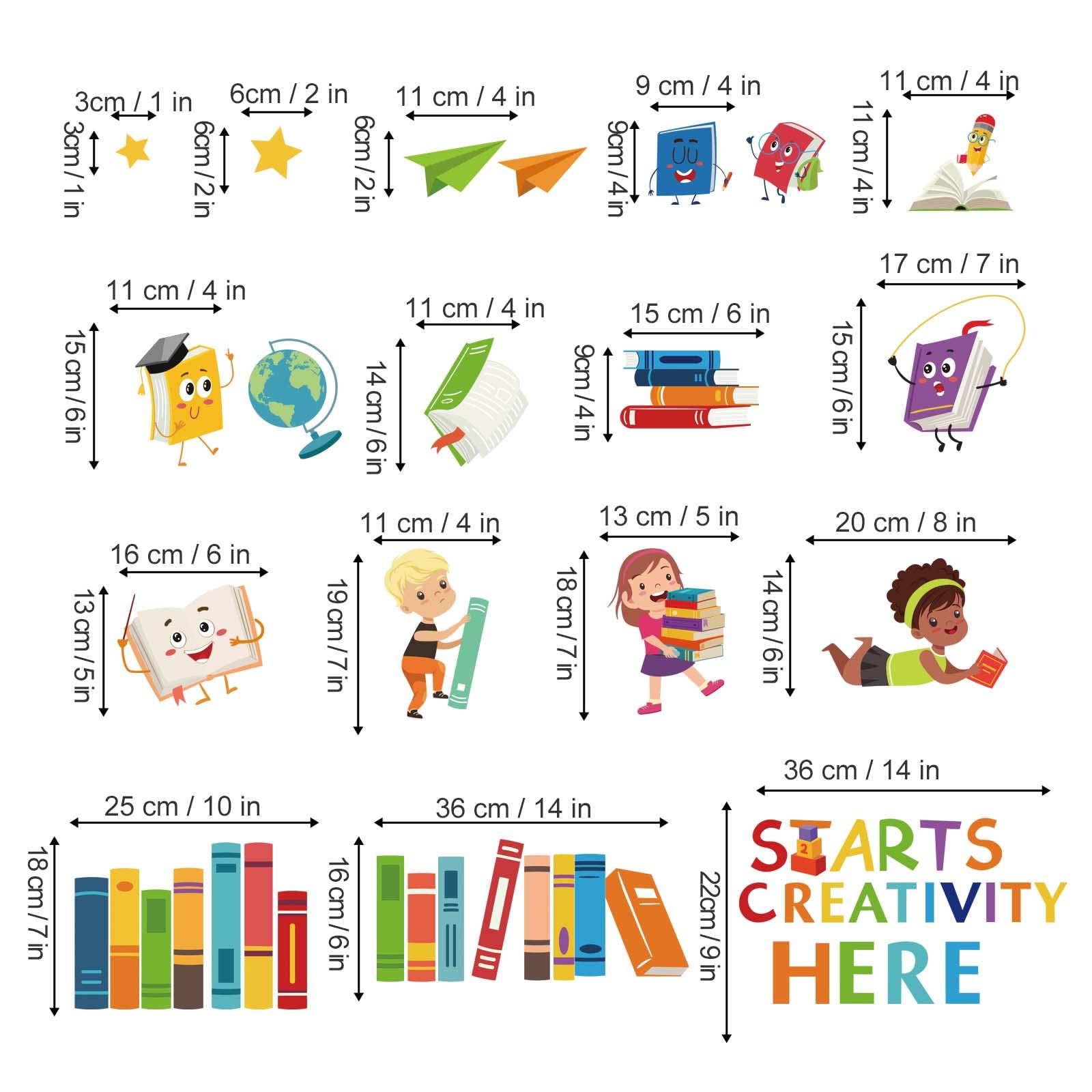 wondever Reading Corner Wall Stickers Books Kids Inspirational Educational Quote Peel and Stick Wall Art Decals for Baby Nursery School Corner Classroom
