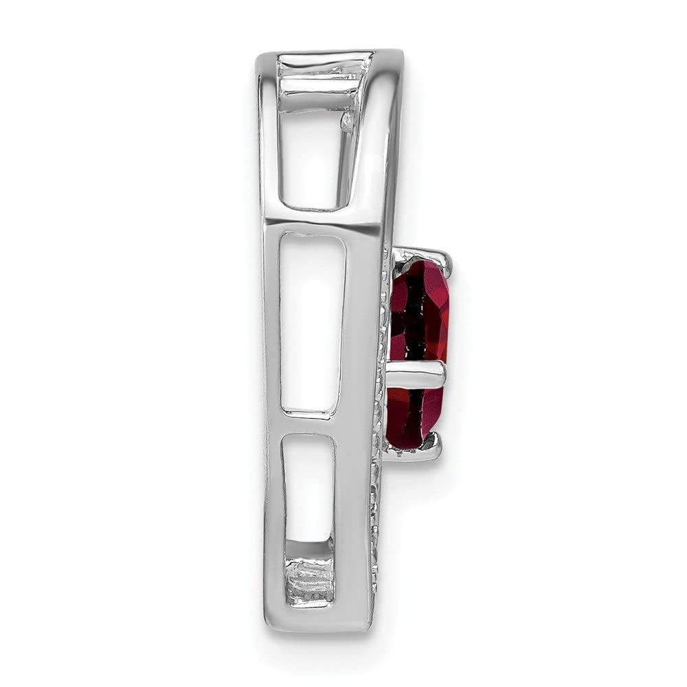 Sterling Silver Garnet and Diamond Pendant GLD-AZ-PM4441-GA-001-SSA