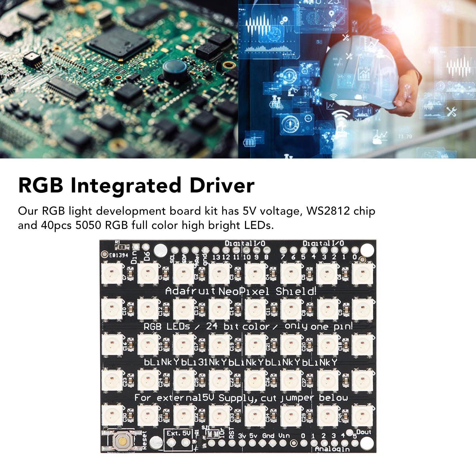 WS2812B 5050 RGB LED Driver Built in Full Color Driver Color Light Development Board