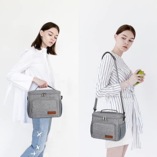 Maelstrom Lunch Box for Men,Insulated Lunch Bag Women/Men,Leakproof Lunch Cooler Bag,Lunch Tote Bag,8L,Gray