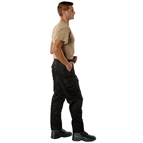 Rothco Tactical BDU Pants Mens Utility Hiking Workwear Cargo Pants, Black, Large