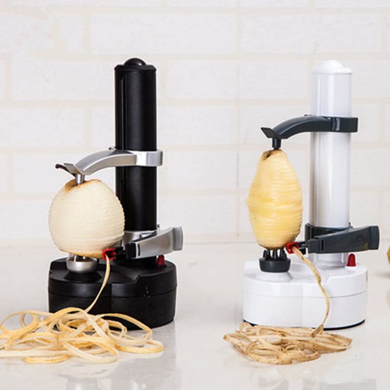 New Electric Spiral Apple Peeler Slicer Fruit Potato Peeling Automatic Battery Powered Machine with Charger European Plug新型电动螺旋苹果削皮器切片机水果土豆削皮自动电池供电机带充电器欧规插头