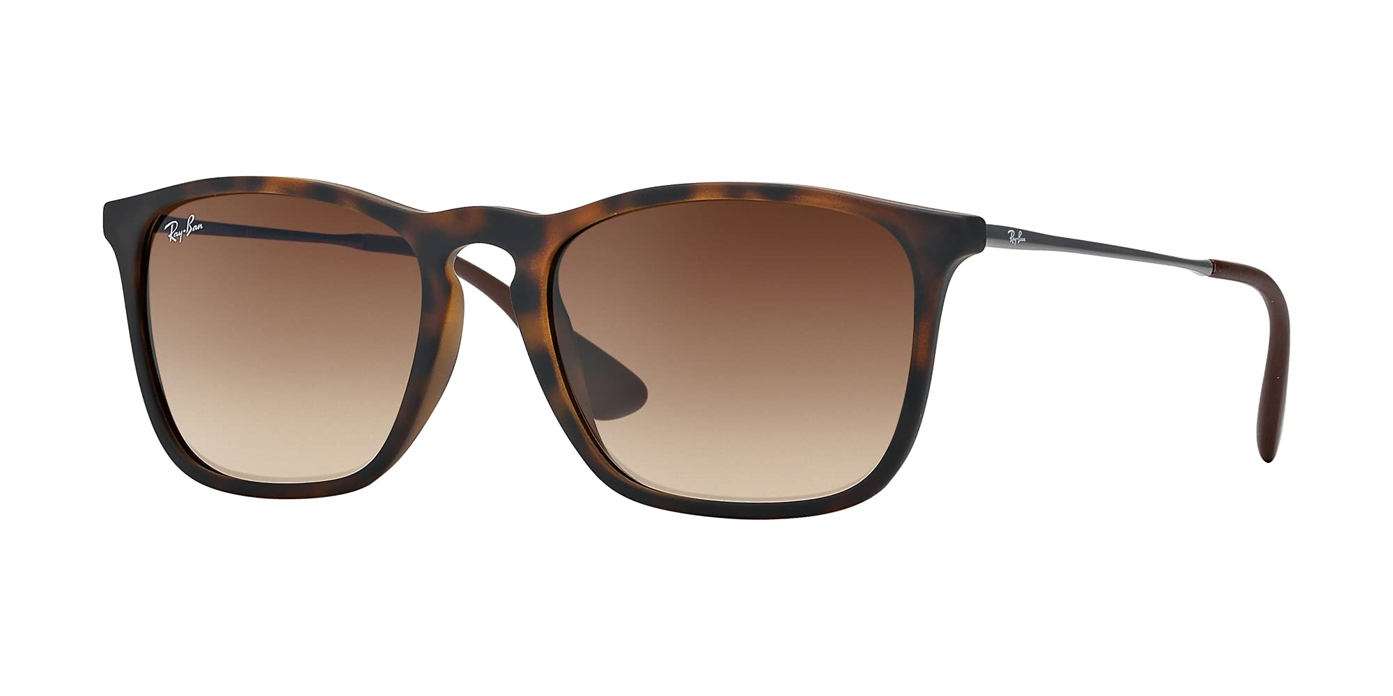 Ray-Ban RB4187 Chris Square Sunglasses + Vision Group Accessories Bundle (Rubber Havana/Brown Gradient Dark Brown (856/13))