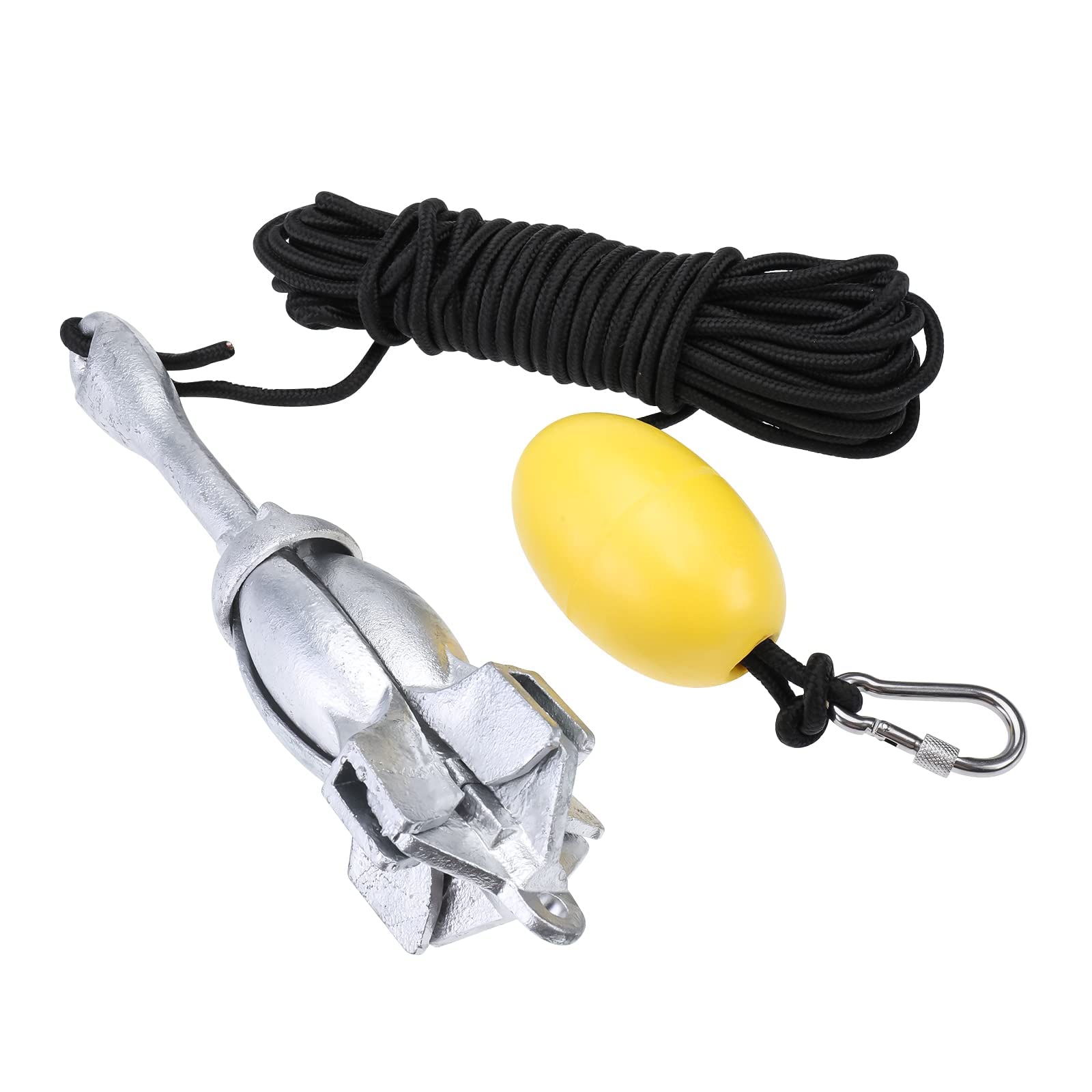 Potlimepan Folding Anchor Kit with 40ft Rope,Marine Anchor Accessories for Kayaks, Canoes, Paddle Boards