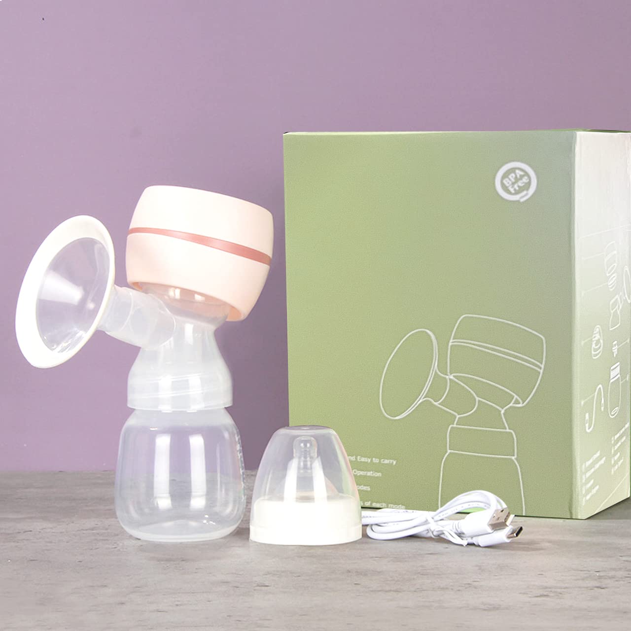 Portable Electric Breast Pump, Integrated Breast Pump with 2 Modes & 9 Levels, LED Display, Smart Touch, Low Noise, Memory Function, Type-C USB Charge, Pain Free Breast Pumps, 27mm Flange (Blue)