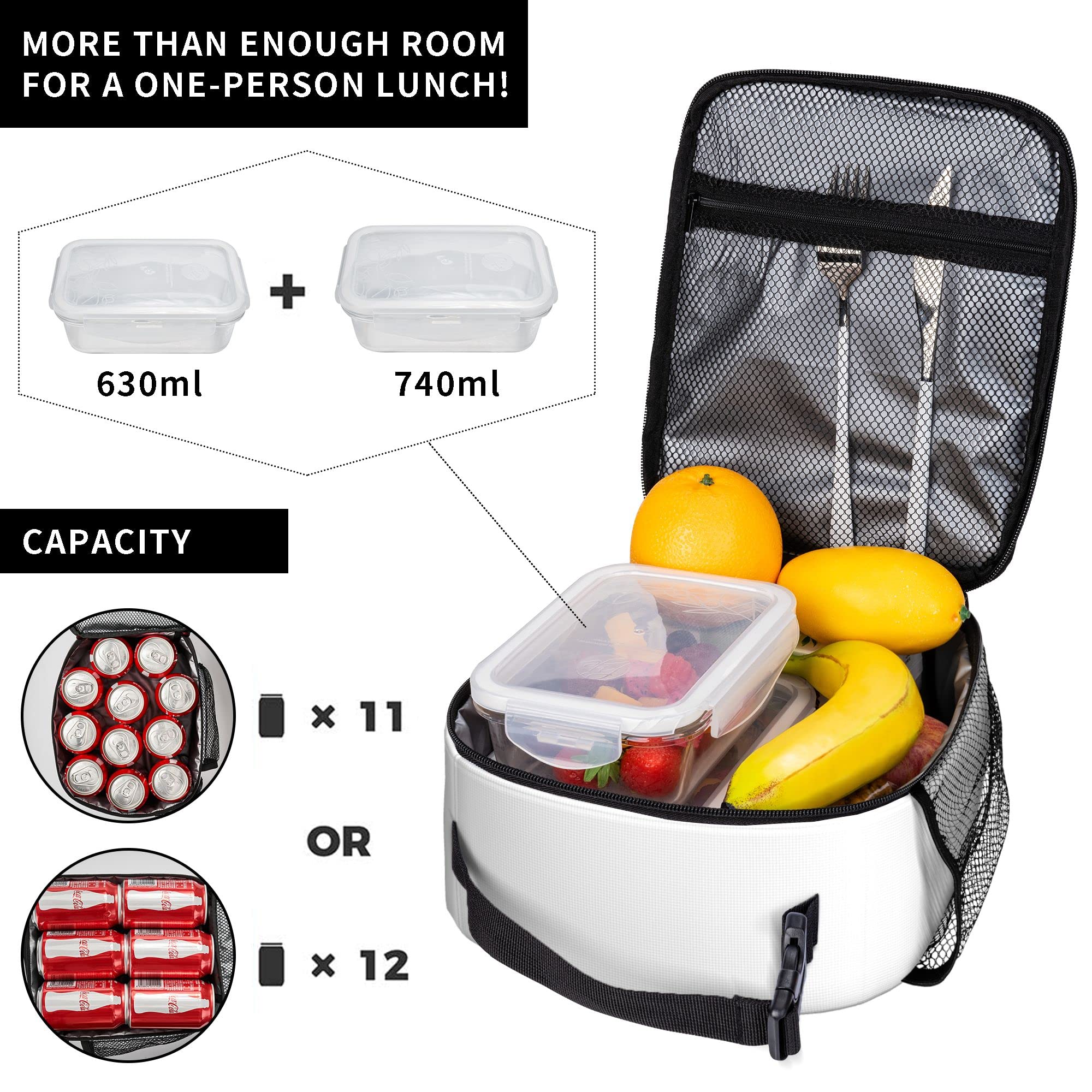 steamship n Reusable Lunch Bag,Hangry Defined Lunch Bags Tote Bags for Women Men Lunch Box Insulated Lunch Container for Office Work Trip Picnic - 10 x 8 inch