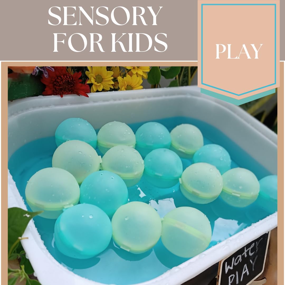 N3ST 16 Pack Reusable Magnetic Water Balloons + Storage Bag | Quick Fill Splash Balls | Refillable Silicone Water Bombs | Perfect for Pool Parties, Birthdays, and Summer Fun