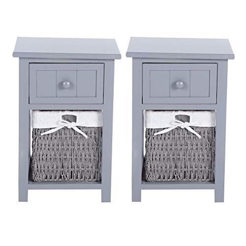 NITRIP Wooden Bedside Furniture, Table-Side, Sofa-Table for Home for Office(Gray)