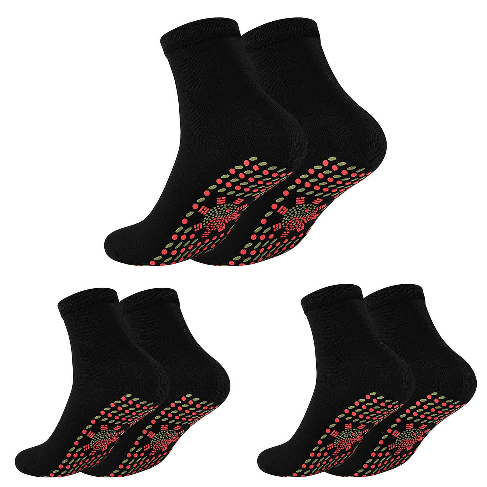 WMQPNNS Heated Comfortable Pairs Tourmaline Socks Winter Warm Magnetic Self-heating 3 Socks