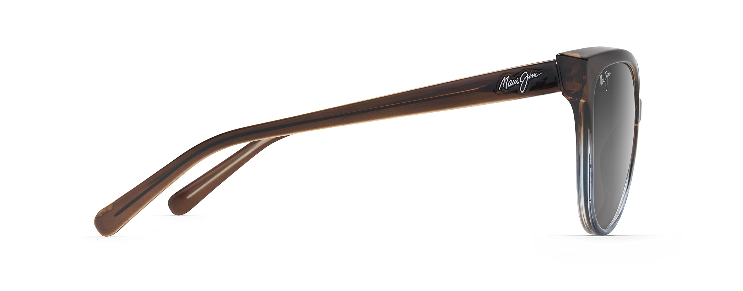 Maui Jim Women's 'Olu'Olu Polarized Cat Eye Sunglasses, Trans Dark Chocolate w/Blue/Neutral Grey, Medium