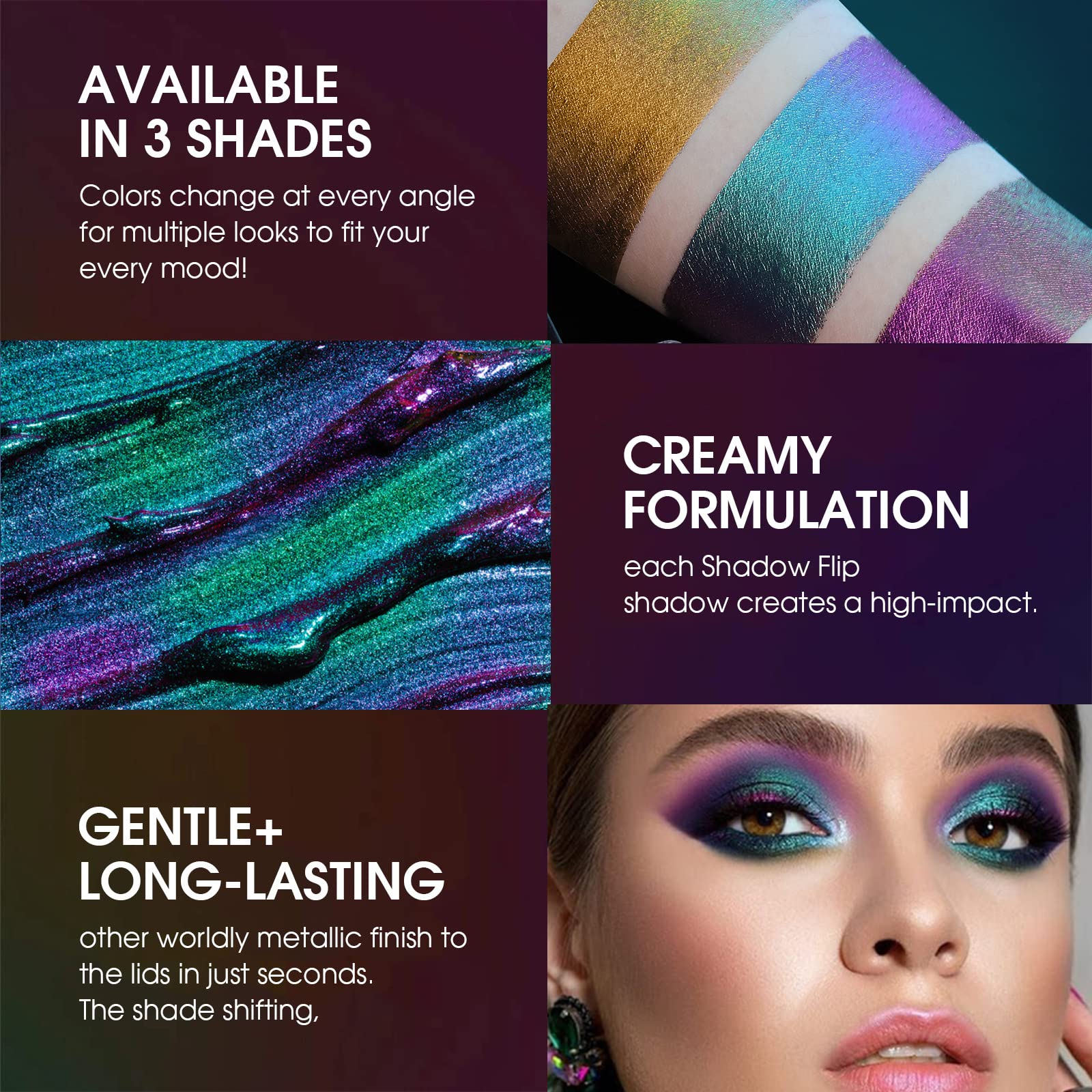 Witcrskm Liquid Eyeshadow, Chameleon Glitter Eye Shadow Makeup, MultiColor Shifting Pigment, Quick-Drying & Waterproof, Ideal Gifts For Sister Girls Girlfriend Women, 3ml