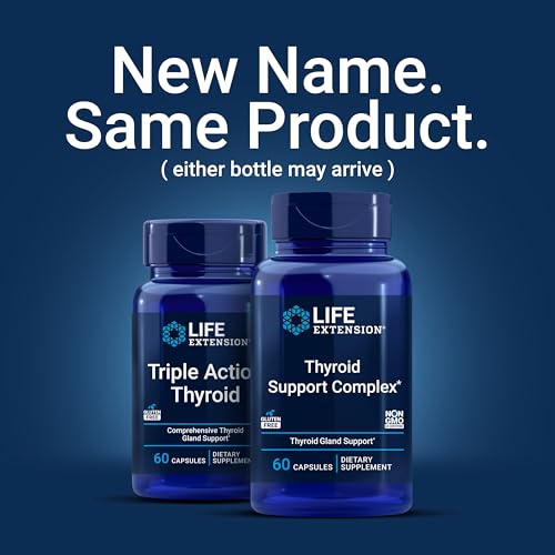 Life Extension Thyroid Support Complex - Thyroid Health Support Supplement with Vitamins A, B, Iodine, Magnesium, L-Tyrosine, Ashwagandha & Ginseng for Energy β Non-GMO, Gluten-Free - 60 Capsules