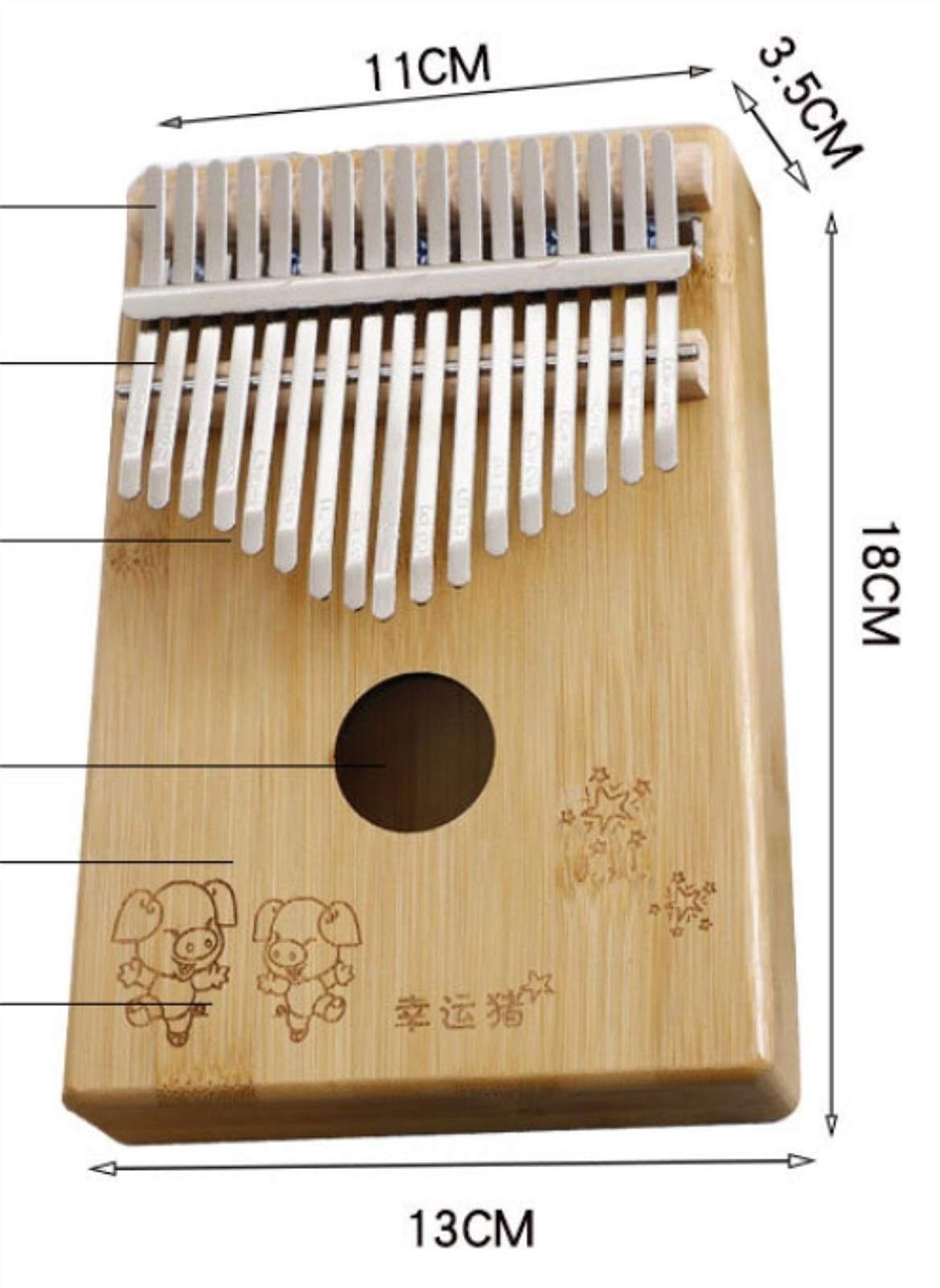 SLFDXDP Thumb Piano Thumb Piano Kalimba 17-Note Finger Piano Beginners Introduction Portable Musical Instrument Kalimba Bamboo Portable (Color : A)