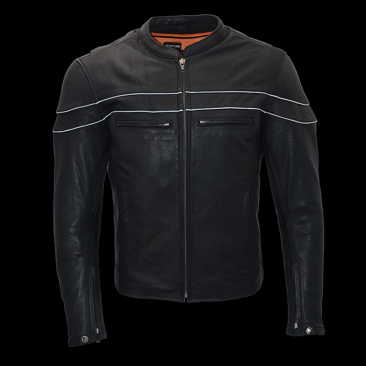 Milwaukee Leather ML1408 Men's Black 'Savage' Sporty Crossover Leather Jacket - Medium