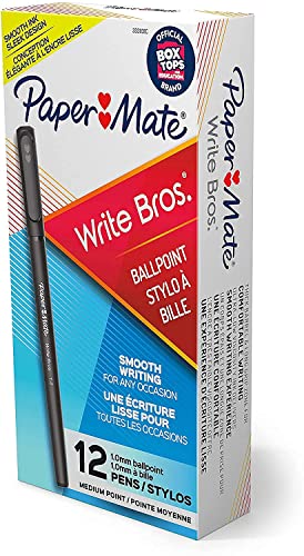 Paper Mate Write Bros Ballpoint Pens, Medium Point (1.0mm), Black, 12 Count each, Pack of 3 (36 Pack Total)